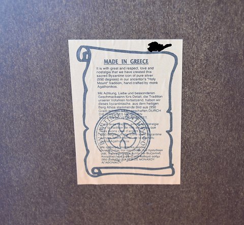 Kinnerup Antik & Porcelæn - Græsk Ortodox helgen ikon i sølv